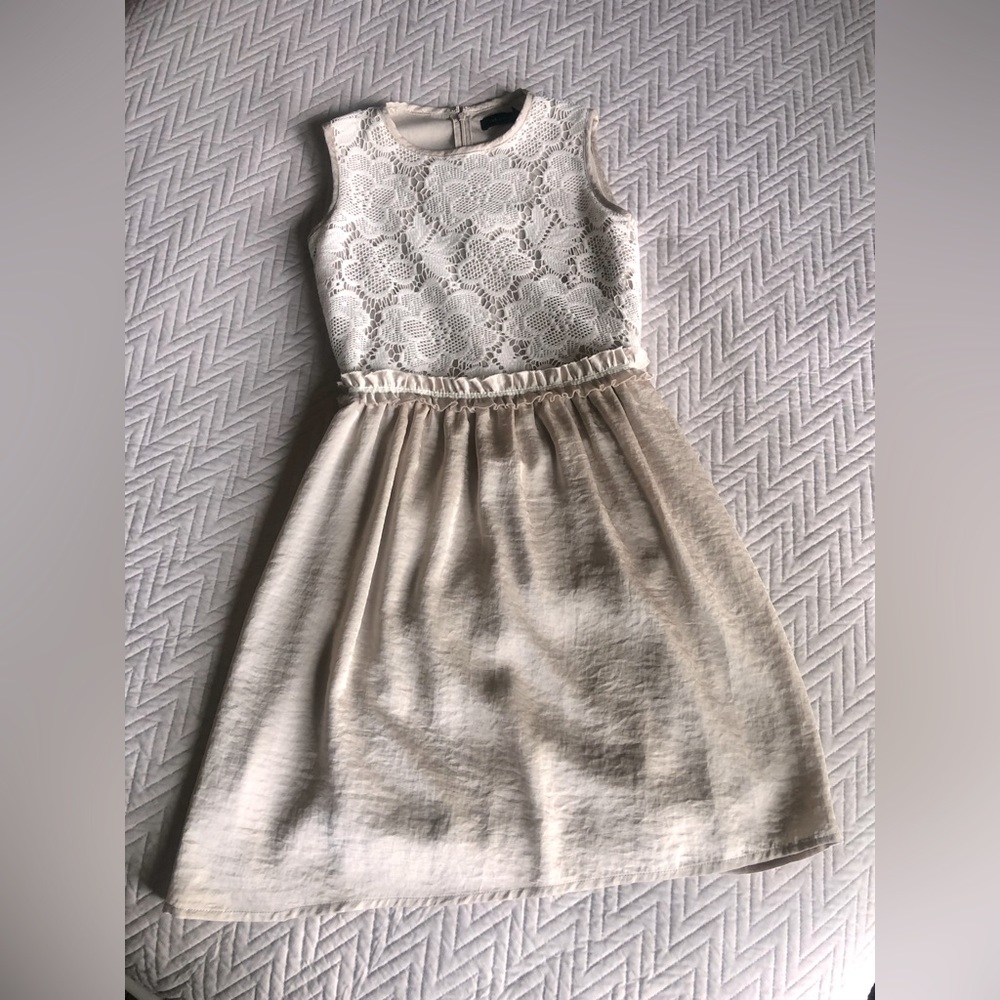 The Limited Beige/Ivory Satin & Lace Dress - Gem